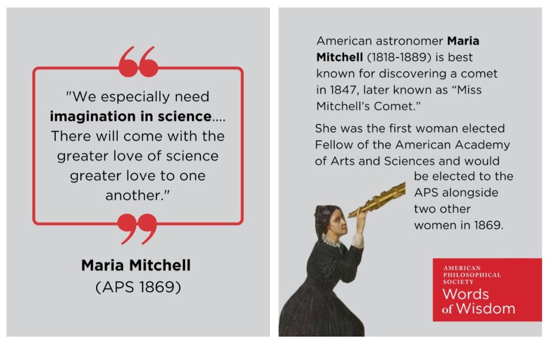Maria Mitchell's (APS 1869) Words of Wisdom