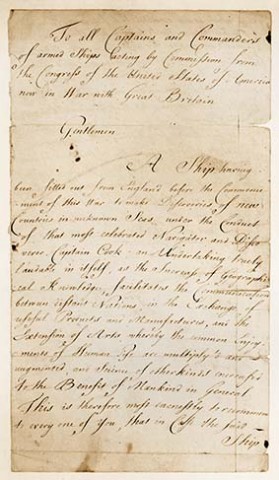 Passport of Captain James Cook