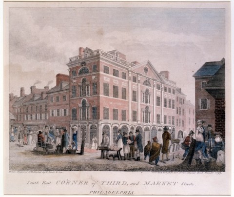 South East Corner of Third and Market Streets, Philadelphia.